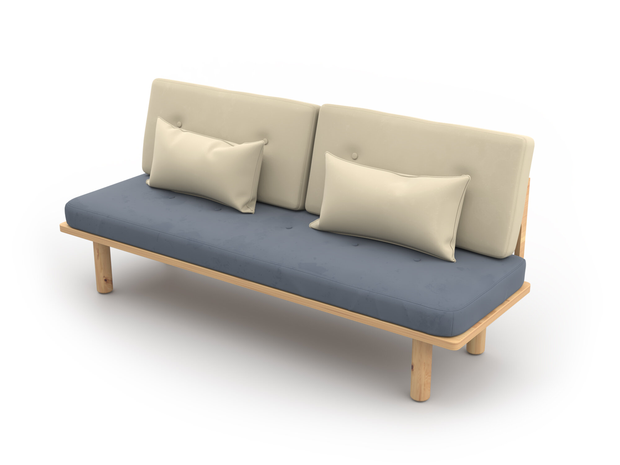 Дизайнерская кушетка Soft Element Троя, массив дерева, велюр, серый, на кухню, в прихожую, для кафе и ресторанов