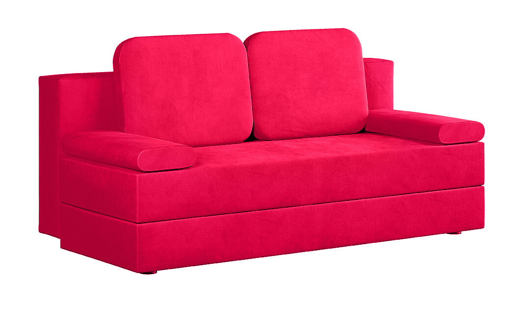 Диван раскладной еврокнижка Аура 3 в цвете красный (велутто 38)