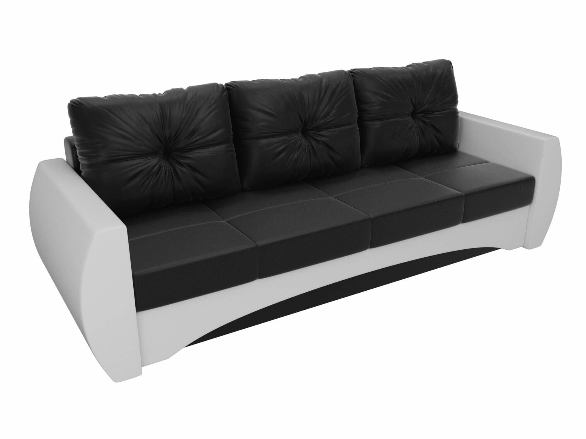 Artum Прямой диван Сатурн эко кожа черный белый