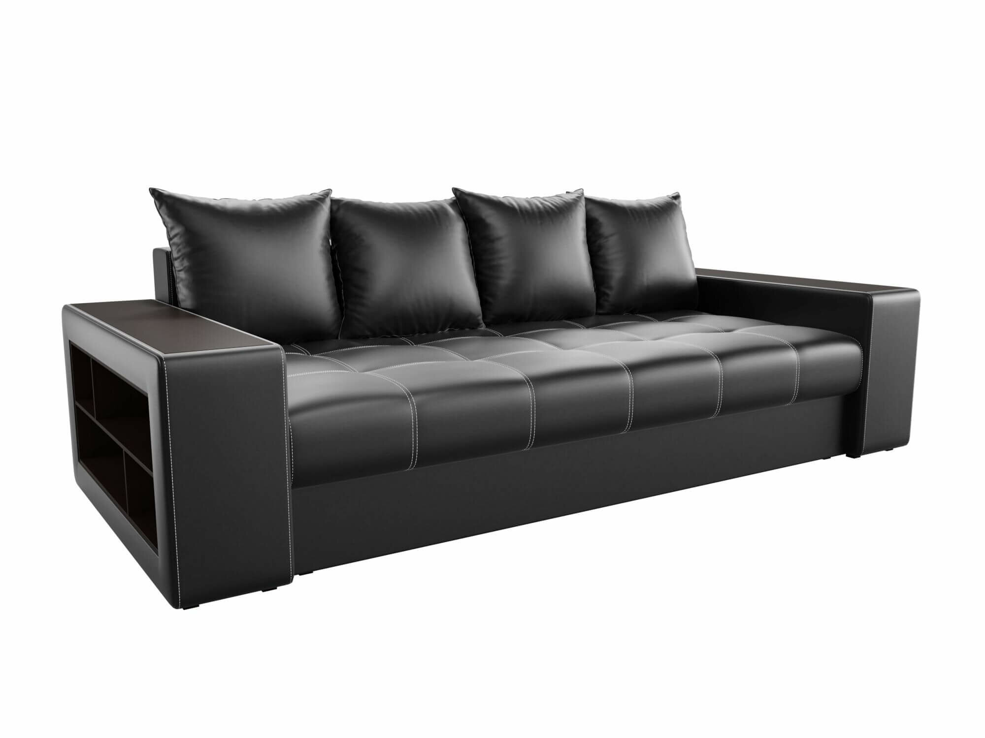 Artum Диван прямой Дубай эко кожа черный