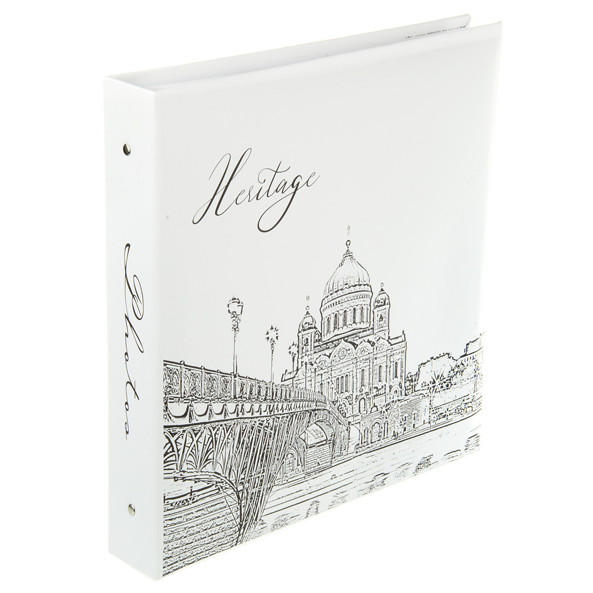 Фотоальбом, альбом с магнитными листами, 100 страниц (50 листов) 23х28, наследие, heritage, храм христа спасителя, белый GF 6168