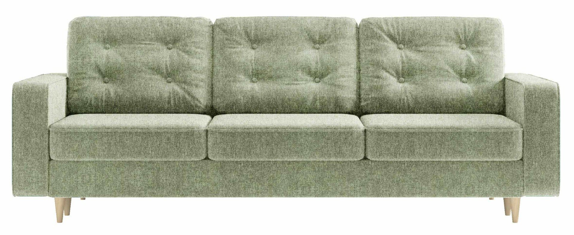 Диван трехместный Феличита, еврокнижка, в цвете зеленый (Bingo-07)