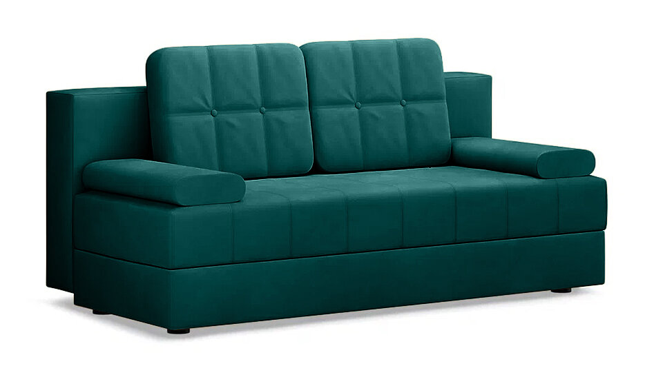 Диван раскладной Аура 7, механизм еврокнижка, в цвете зеленый (Велутто 33)