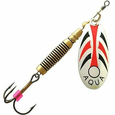 Блесна для рыбалки AQUA VELTIC 14,0g, лепесток № 3, цвет 09 (серебро, красный, черный), 1 штука