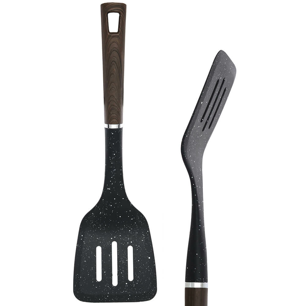 Лопатка с прорезями коричневая ручка 35 см