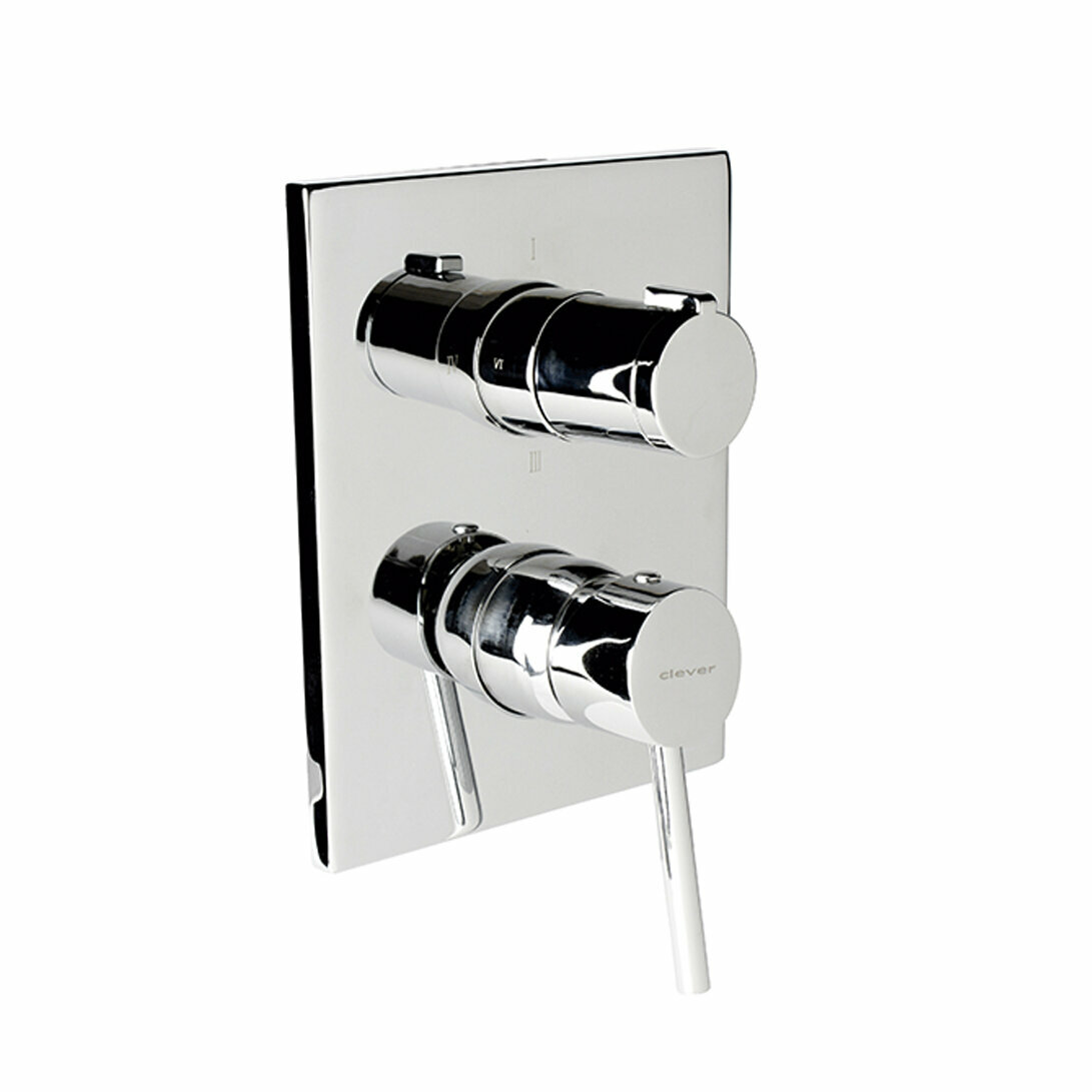 Смеситель для ванны-душа с внутренней частью Clever CAIMAN ELEGANCE, 3 или 4 выхода, хром