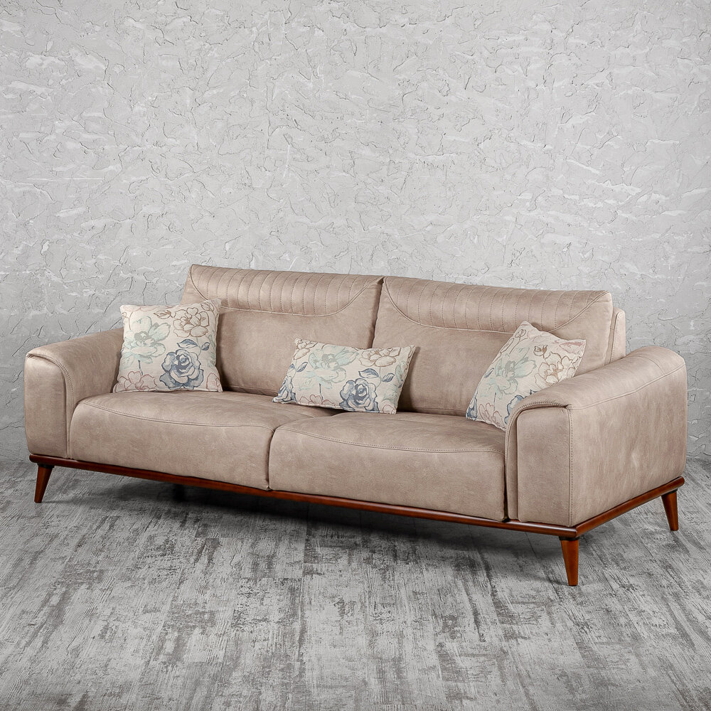 Прямой диван белый, "Нова", Decor of Today, механизм нераскладной, 225х90х80 (габариты)