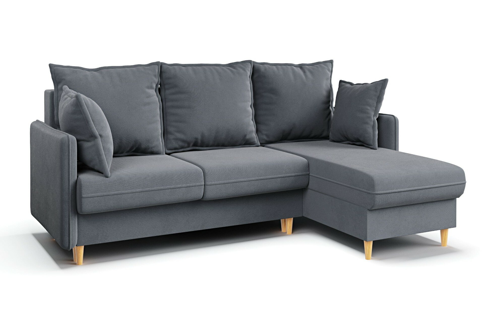 Диван угловой раскладной еврокнижка Цезарь, в цвете серый (Vivaldi 8)