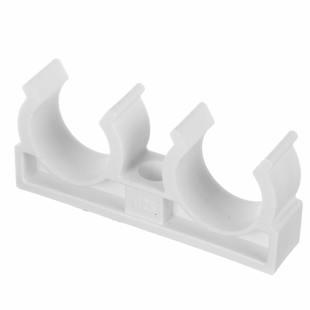 Полипропиленовое крепление для трубы двойное РосТурПласт, 25 мм