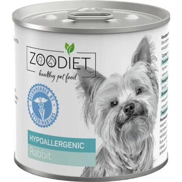 Четвероногий Гурман Zoodiet Hypoallergenic Консервы (6 шт) для собак при аллергии с Кроликом 240 гр x 6 шт.
