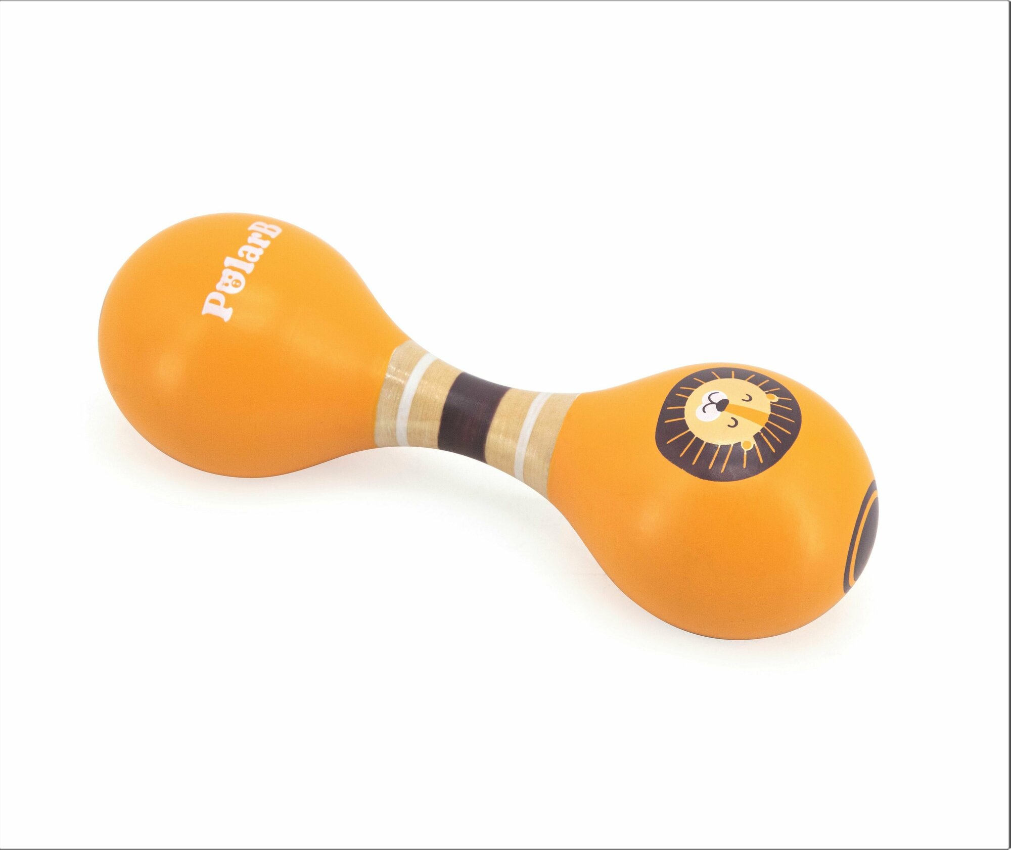 Viga Toys Маракас-погремушка деревянный "Львенок" оранжевый