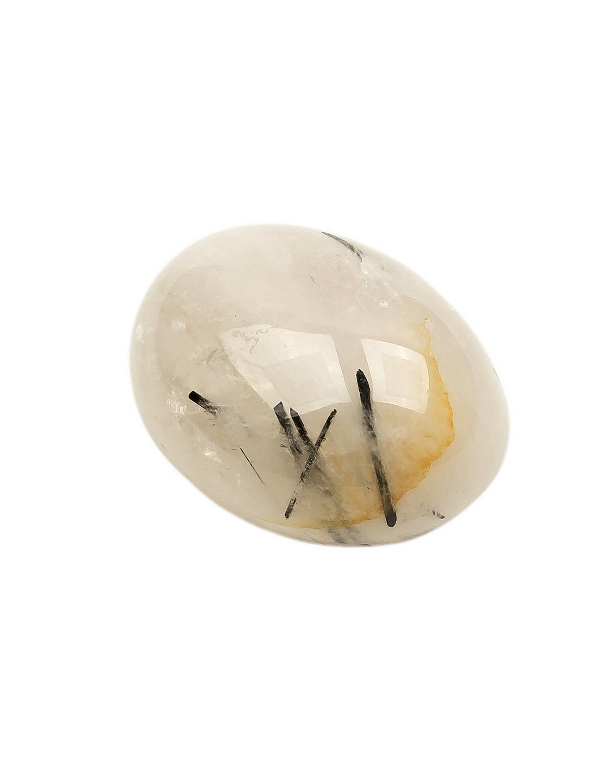 Камень Кварц с турмалином B L, натуральный минерал в коллекцию.