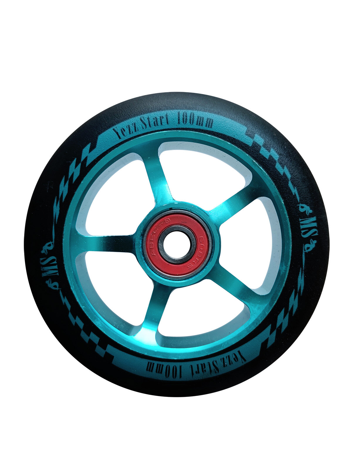 Колесо Yezz Колесо для трюкового самоката Yezz 100 мм 5S-5 спиц одинарных бирюзовый