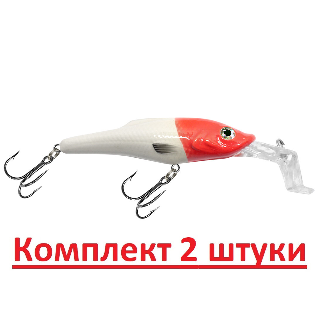 Воблер AQUA TANGO SR 67mm, цвет 016 (red head), 2 штуки
