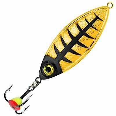 Блесна для рыбалки зимняя AQUA крок 9,0g цвет 02 (золото, серебро, черный металлик) 1 штука