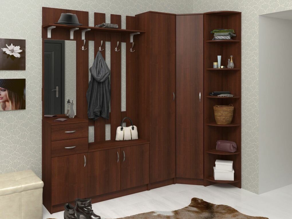 Прихожая Горизонт-12 Венге Цаво для одежды 220*220*36