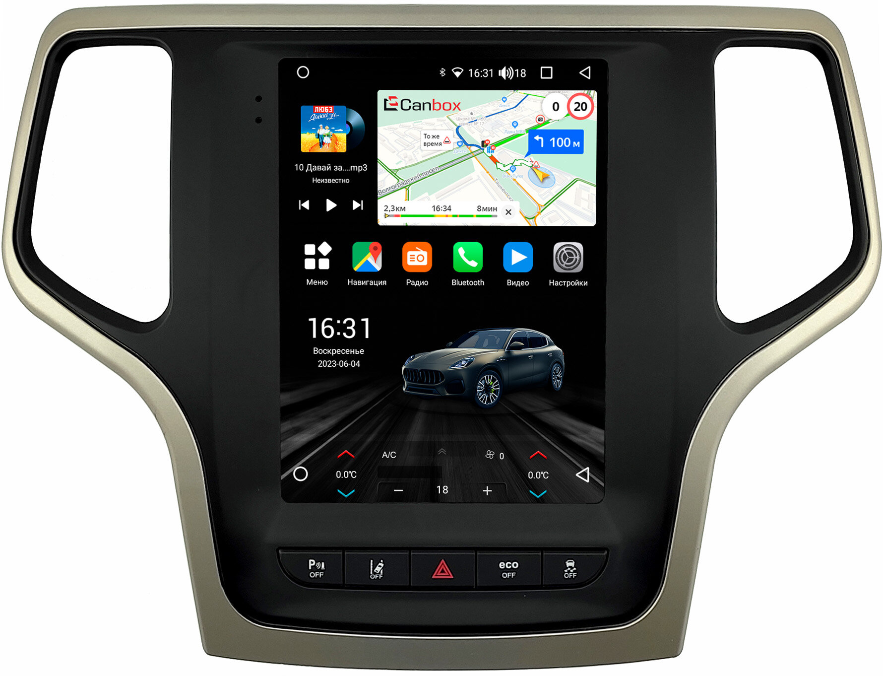 Штатная магнитола Jeep Grand Cherokee 4 (WK2) 2013-2022 Canbox M-Line (Tesla) 9.7" 2/32 5620-1312-114 Android 10 (4G-SIM, DSP, QLed)