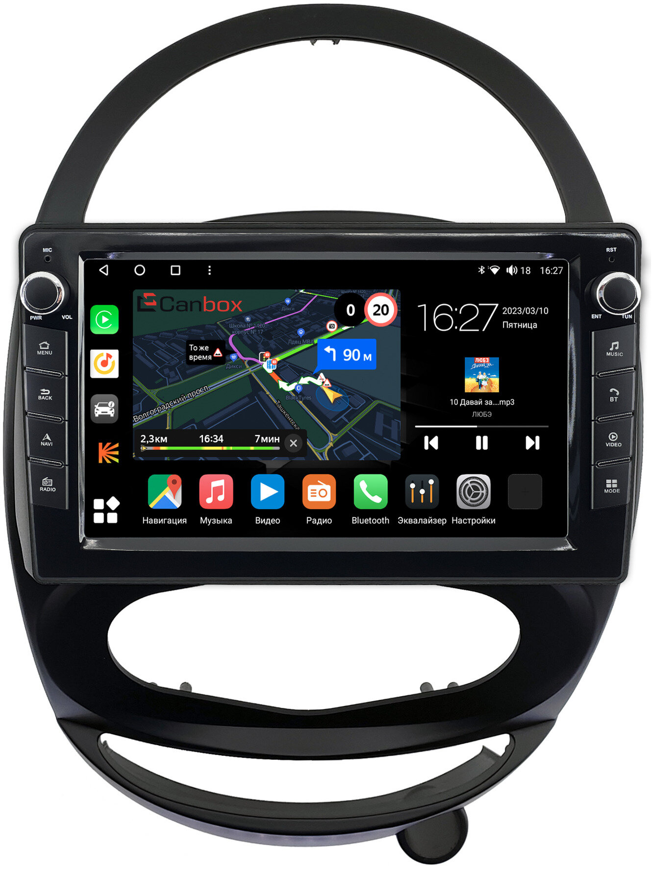 Штатная магнитола Chery IndiS (S18D) 2010-2015 Canbox M-Line 7821-9-0030 Android 10 (4G-SIM, 2/32, DSP, IPS) С крутилками