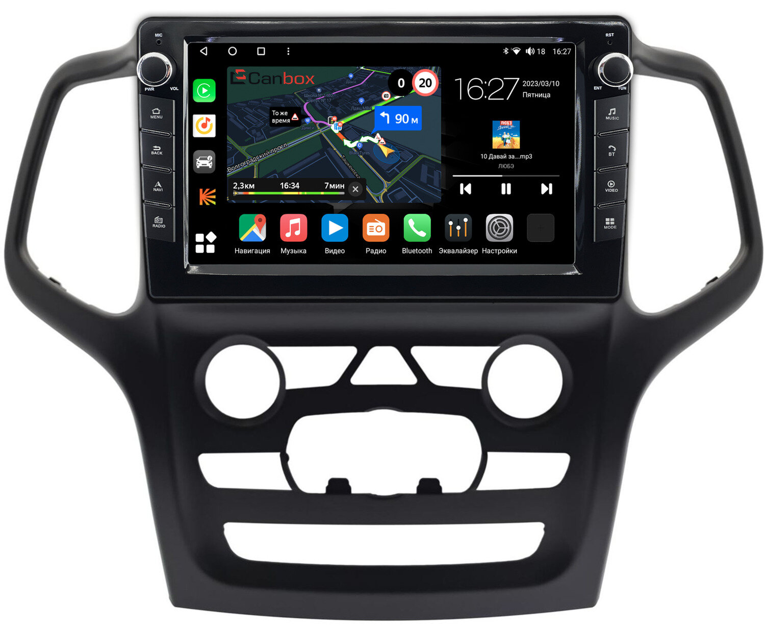 Штатная магнитола Jeep Grand Cherokee 4 (WK2) 2013-2022 (Тип B) Canbox M-Line 7821-9-0360 Android 10 (4G-SIM, 2/32, DSP, IPS) С крутилками