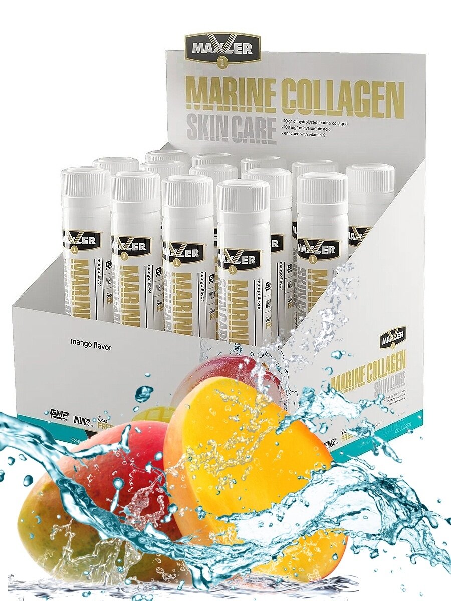 Препарат для укрепления связок и суставов Maxler Marine Collagen Skin Care Shots, 25 мл. 1 шт.