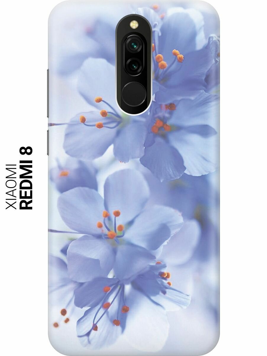 Силиконовый чехол на Xiaomi Redmi 8, Сяоми Редми 8 с принтом "Лазурные орхидеи"
