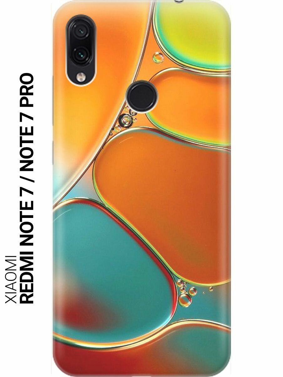 Ультратонкий силиконовый чехол-накладка для Xiaomi Redmi Note 7, Note 7 Pro с принтом "Разноцветные пузырьки"