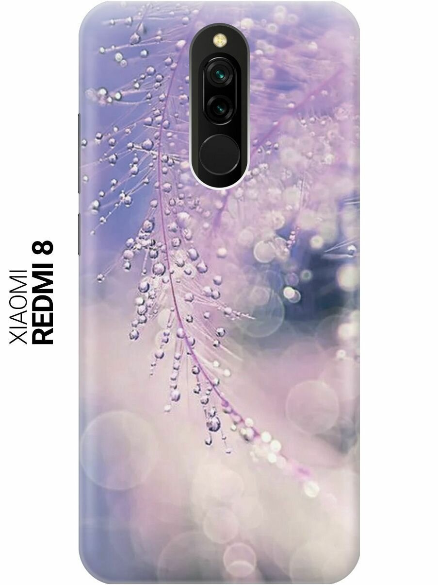 Силиконовый чехол на Xiaomi Redmi 8, Сяоми Редми 8 с принтом "Ветка в капельках"