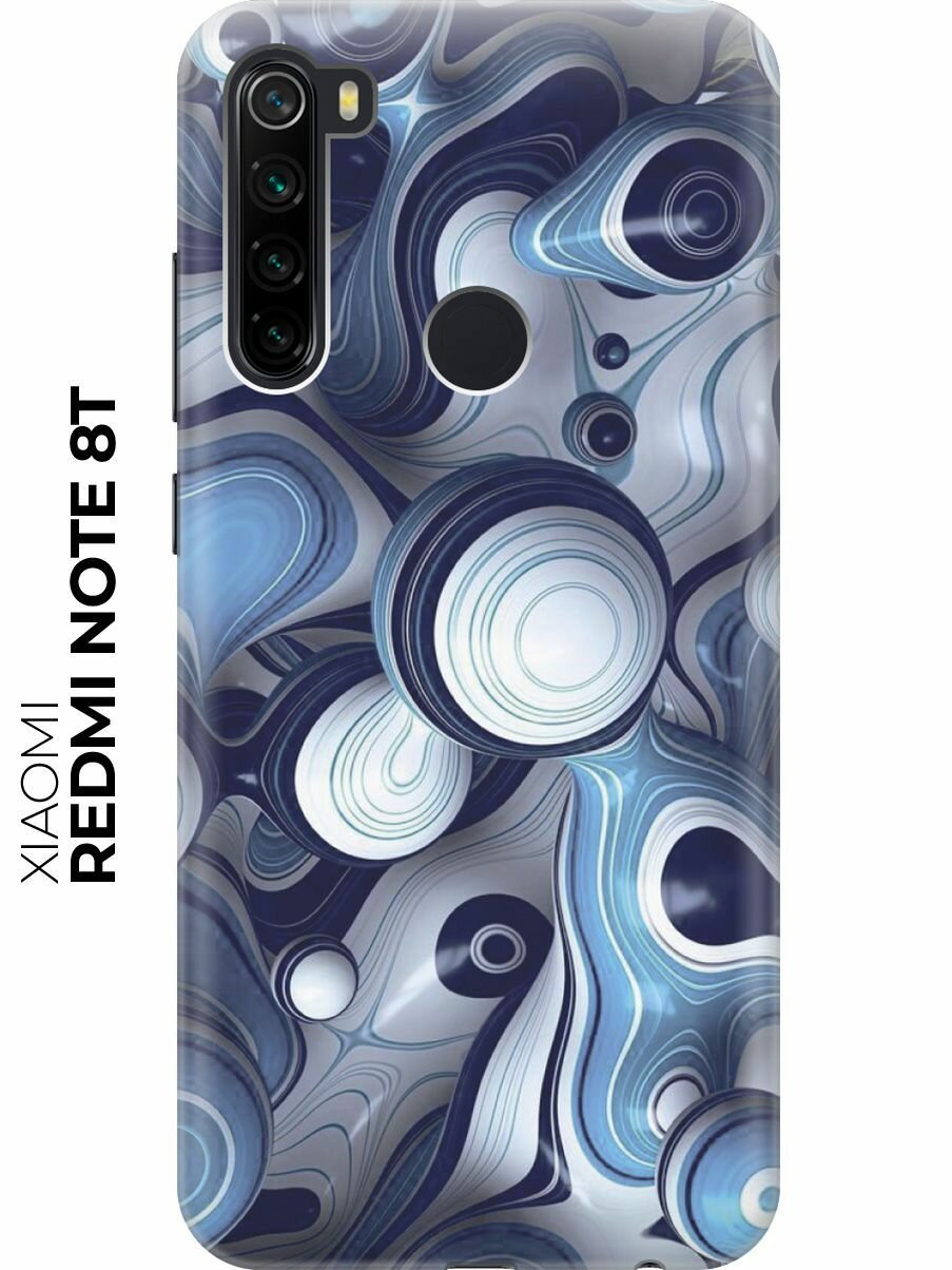 Силиконовый чехол Бело-синие капли на Xiaomi Redmi Note 8T / Сяоми Редми Ноут 8Т