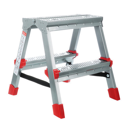Ника стремянка стальная двухсторонняя, 2 ступени, 400х458х402мм , вес 2,18 кг, макс. нагрузка 150кг