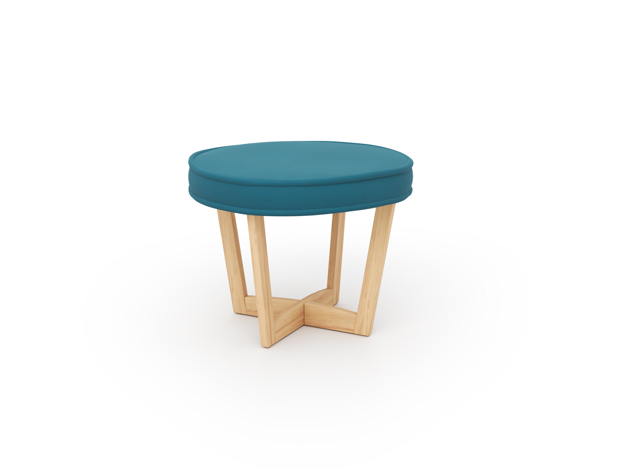 Круглый мягкий пуф Soft Element Вильсон на ножках, в прихожую, пуфик для ног, велюр, бирюзовый, стиль современный лофт