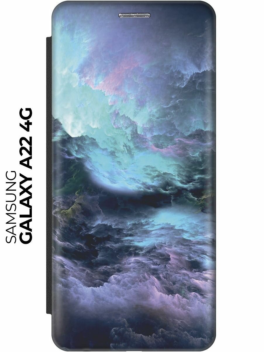 Чехол-книжка Грозовое небо на Samsung Galaxy A22 / M32 / M22 / Самсунг А22 / М32 / М22 черный