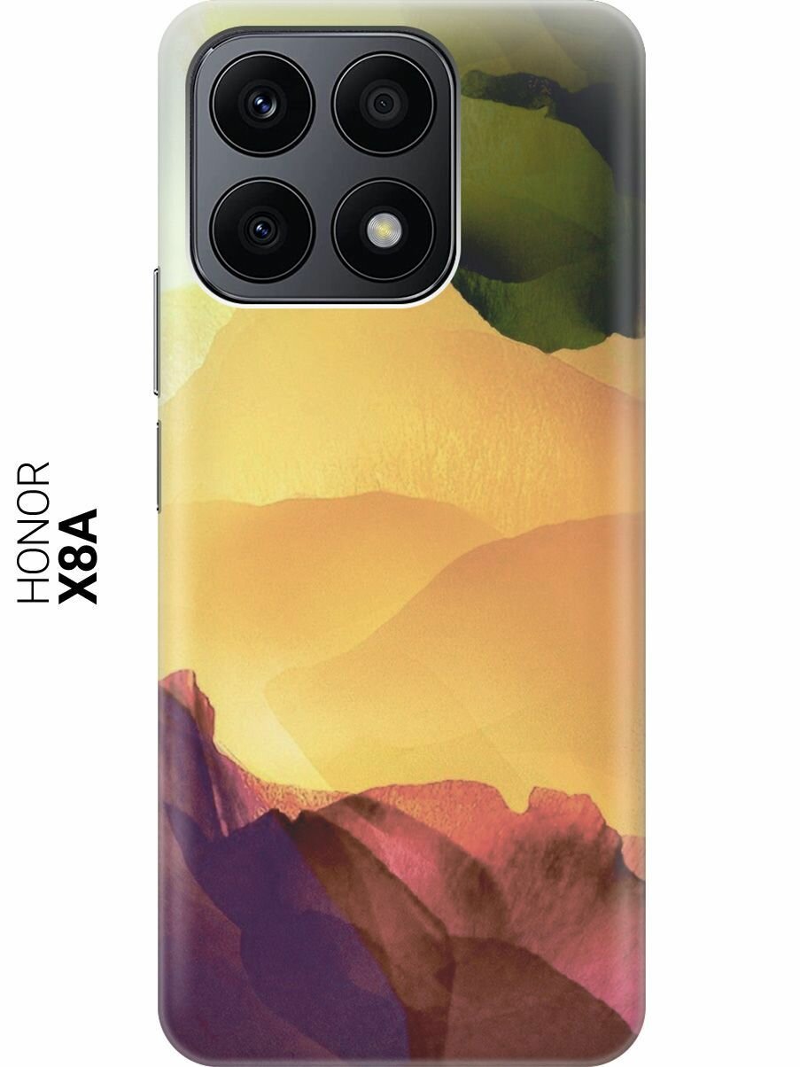 Силиконовый чехол на Honor X8a, Хонор Х8А с принтом "Разноцветный гербарий"