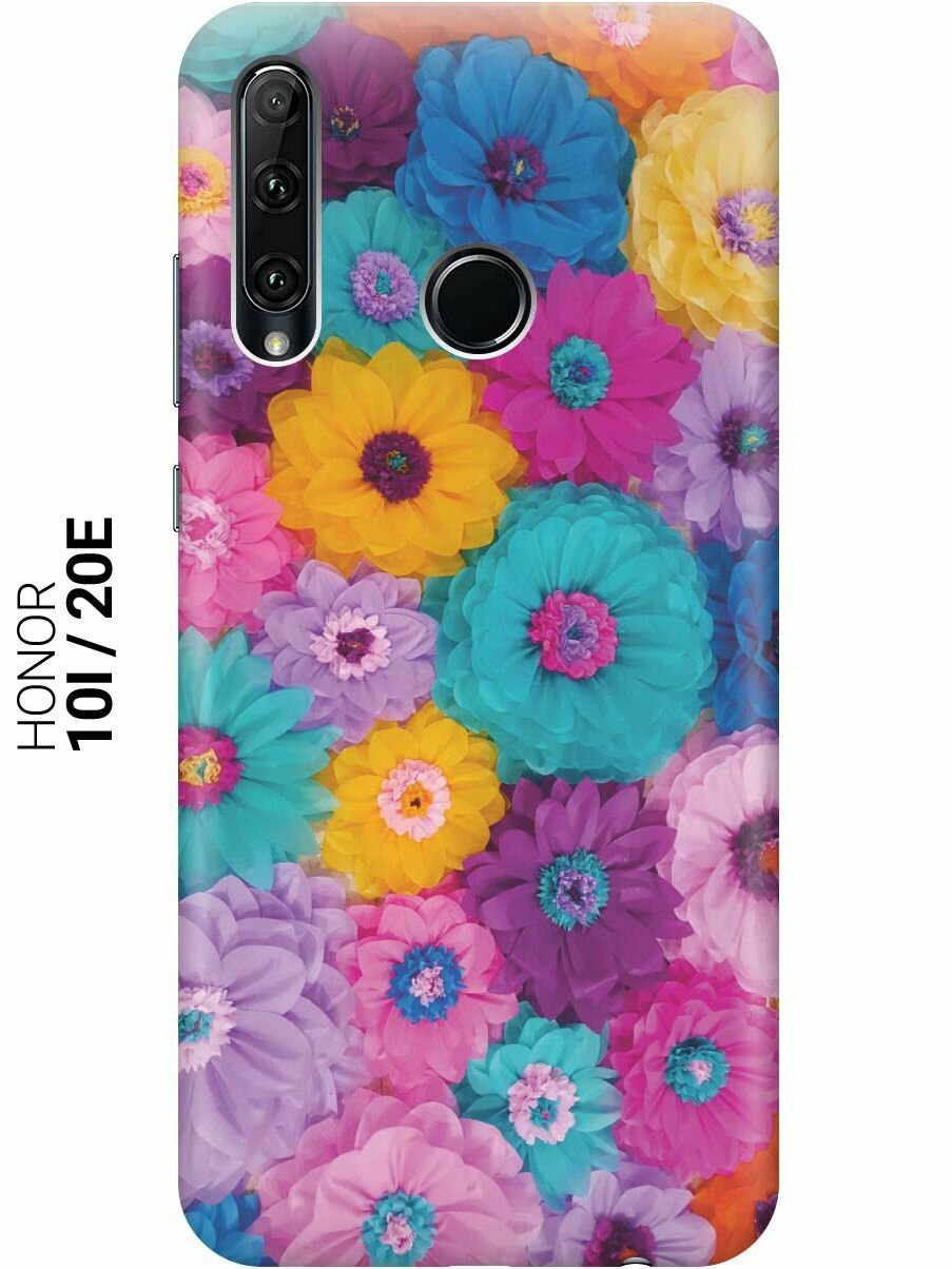 Ультратонкий силиконовый чехол-накладка для Honor 10i, 20e с принтом "Бумажные цветы"
