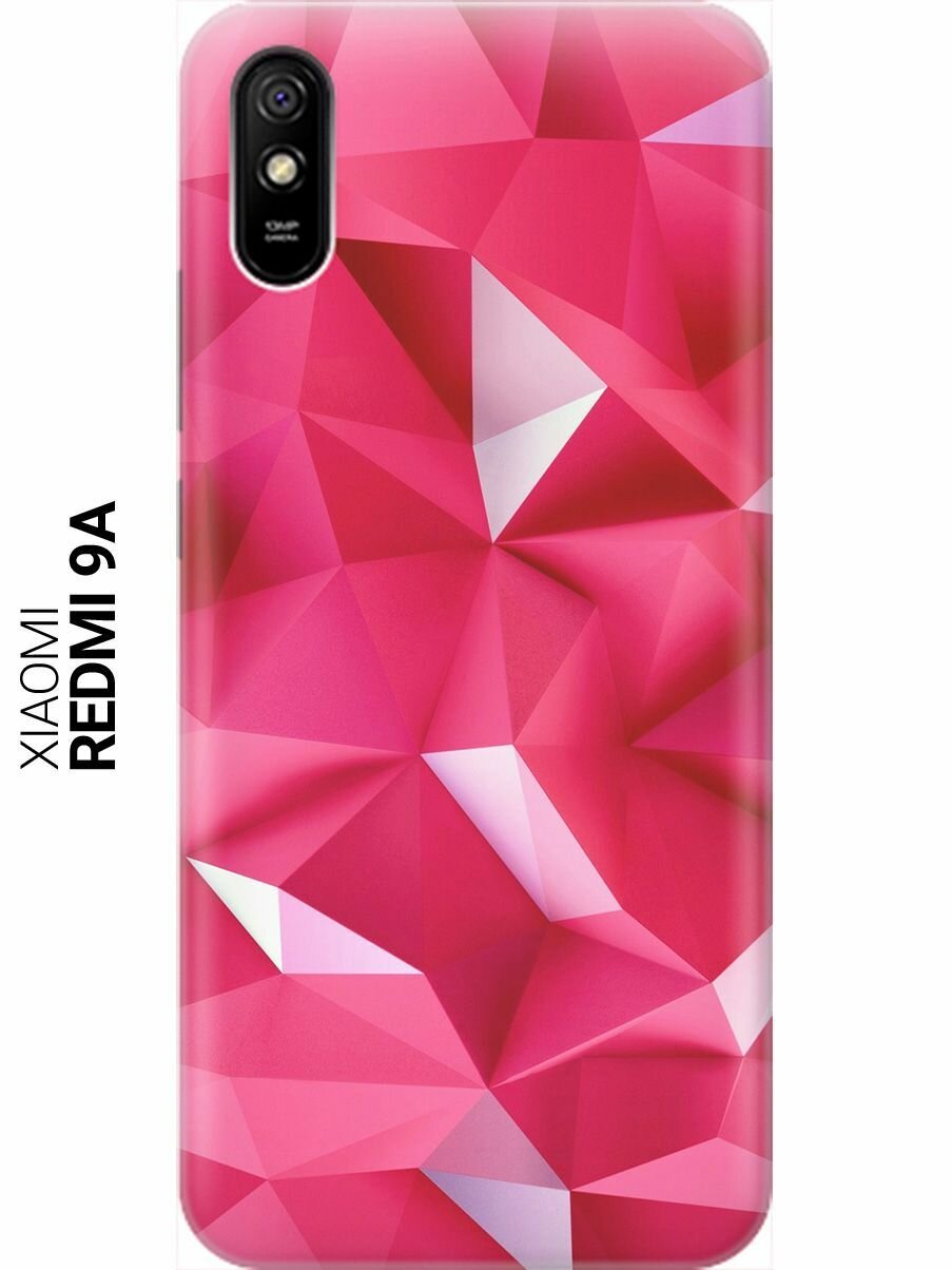 Силиконовый чехол на Xiaomi Redmi 9A, Сяоми Редми 9А с принтом "Малиновые ромбы"