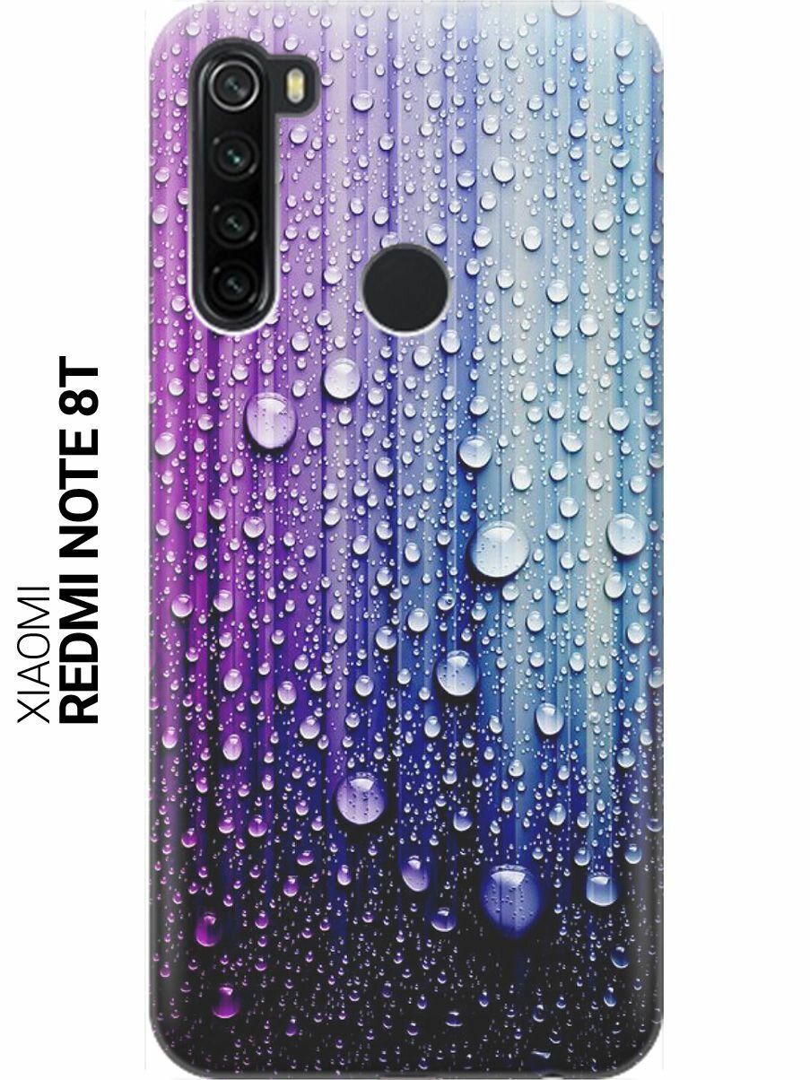 Ультратонкий силиконовый чехол-накладка для Xiaomi Redmi Note 8T с принтом "Капли на голубом"