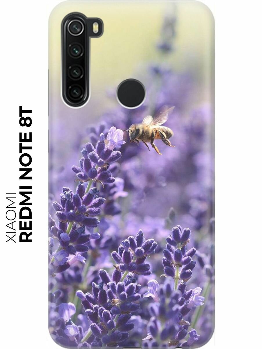 Накладка Transparent для Xiaomi Redmi Note 8T с принтом "Пчела и цветок"