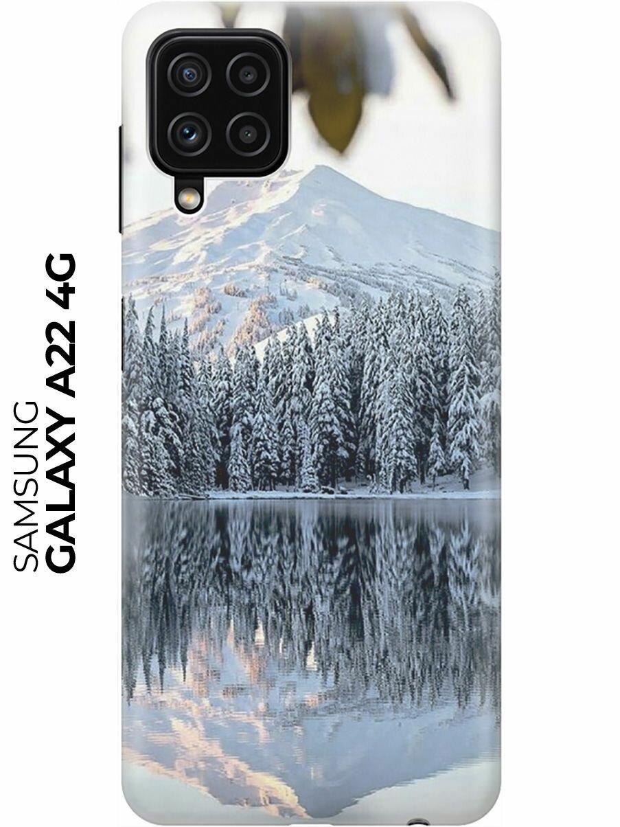Силиконовый чехол Озеро в заснеженном лесу на Samsung Galaxy A22 / M32 / M22 / Самсунг А22 / М32 / М22