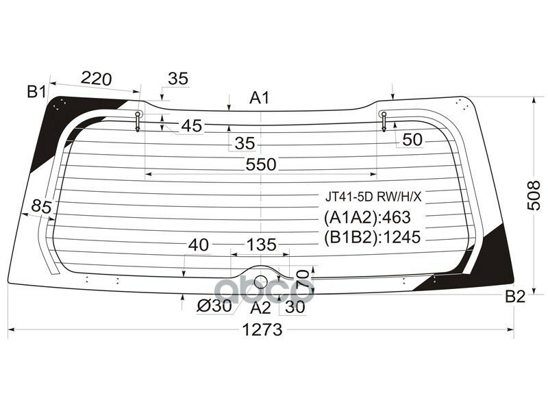 Стекло заднее (Цвет зеленый/ Обогрев/ 5D WGN) Mitsubishi Lancer 02-10 / Lancer Cedia 00-03 XYG арт. JT415DRWHX