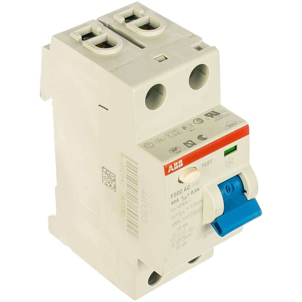 УЗО ABB 2CSF202001R3400 F202 электромеханический дифференциальный автомат для монтажа на DIN-рейку с защитой