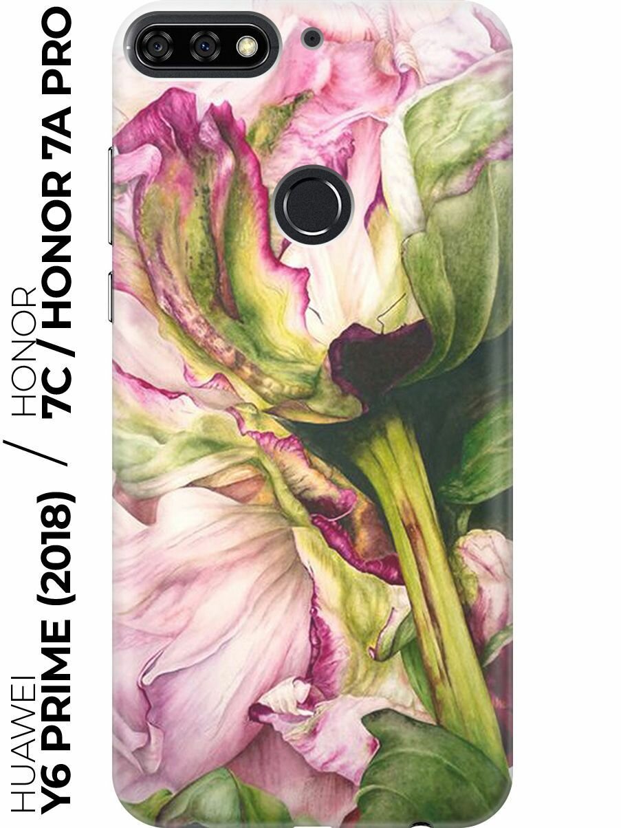Чехол - накладка ArtColor для Huawei Y6 Prime (2018) / Honor 7C / Honor 7A Pro с принтом "Нежность цветка"