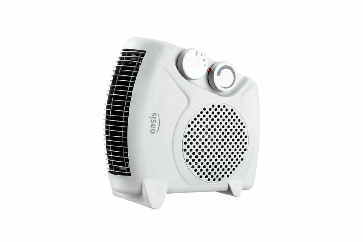 Тепловентилятор электрический 2/1кВтч 220В 3 режима 2 положения автомат белый LS-20 OASIS,