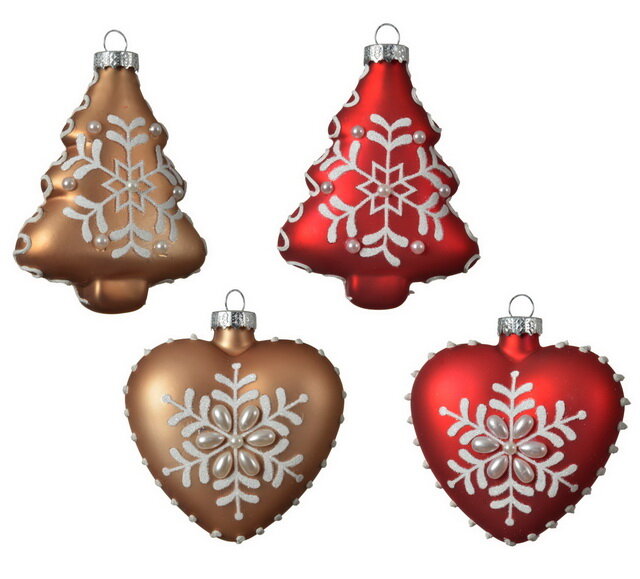 Набор стеклянных елочных игрушек Lovely Christmas 8 см, 12 шт, подвеска, Kaemingk (Кейминг), 030130-набор