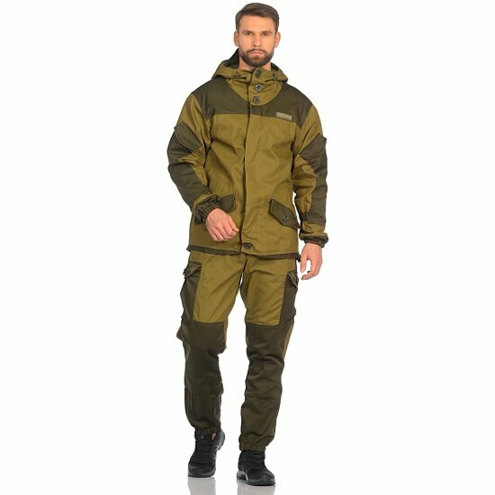 Костюм демисезонный Huntsman Горка-3 цвет Хаки ткань Палатка/ Грета (Размер: 48-50, Рост: 170-176)