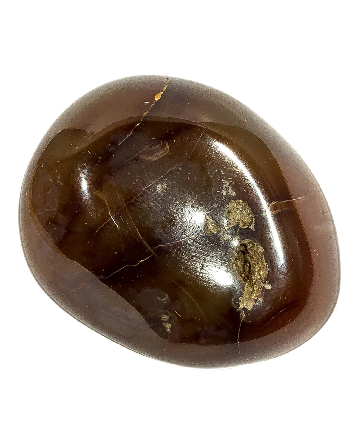 Агат полированный, размер 58х46х38 мм, вес 105 грамм