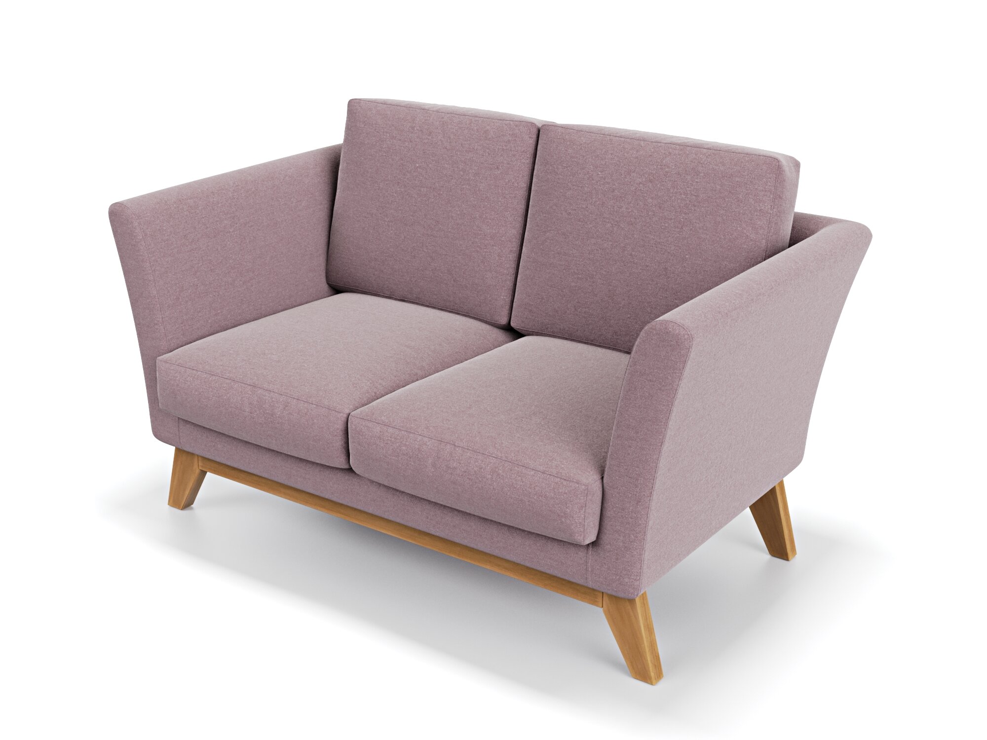 Мини диван Soft Element Дублин Rose, двухместный, деревянные ножки, шенилл, стиль скандинавский лофт, на кухню, в офис, на дачу, для кафе и ресторанов