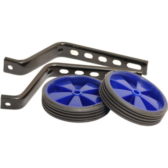 Колеса боковые для детских велосипедов M-wave 00-170601, на 12-20" с крепежом балансирные пластиковые 110мм синие