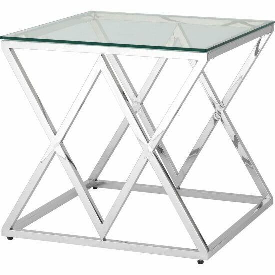 Стол журнальный Stool Group стул груп 55*55 инсигния, прозрачное стекло, сталь