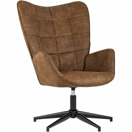 Кресло Stool Group Ирис вращающееся, иск. замша коричневая