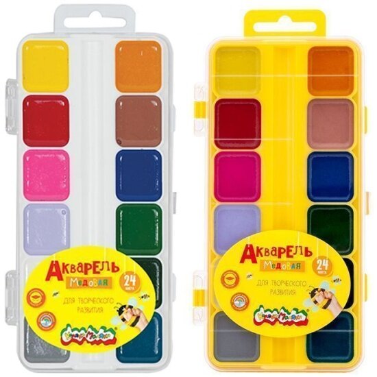 Акварель Каляка-маляка квадр. кювет 24 цв. без кист. пласт. уп. с европодвесом