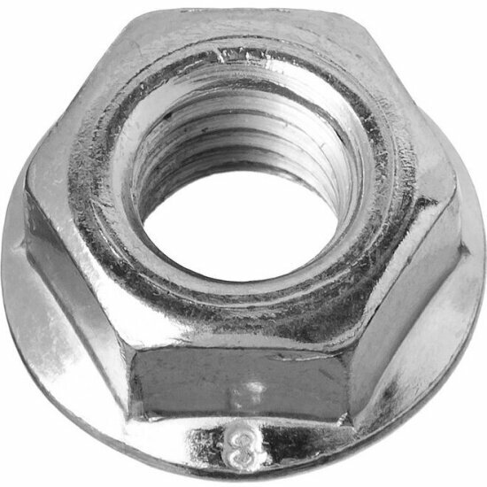 Гайка DIN 6923 Зубр с фланцем, M6, 14 шт, кл. пр. 6, оцинкованная, 303636-06